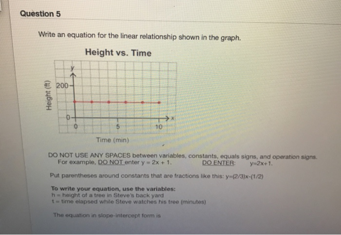 Solved Question 5 Write an equation for the linear | Chegg.com