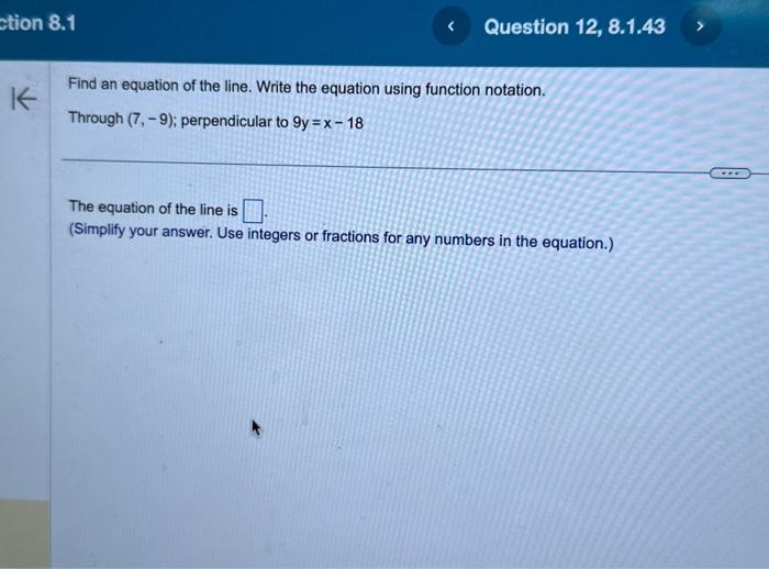Solved Find An Equation Of The Line Write The Equation