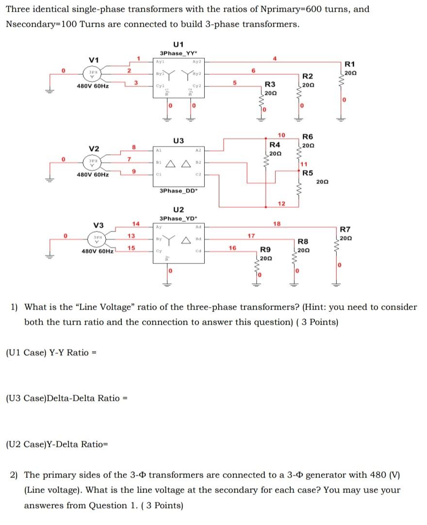 Solved Three identical single-phase transformers with the | Chegg.com