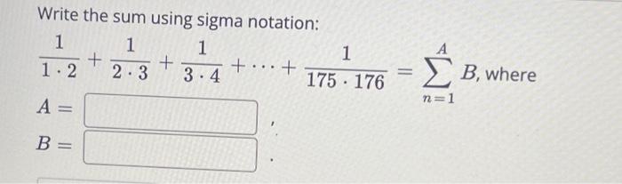 Solved Write the sum using sigma notation: | Chegg.com