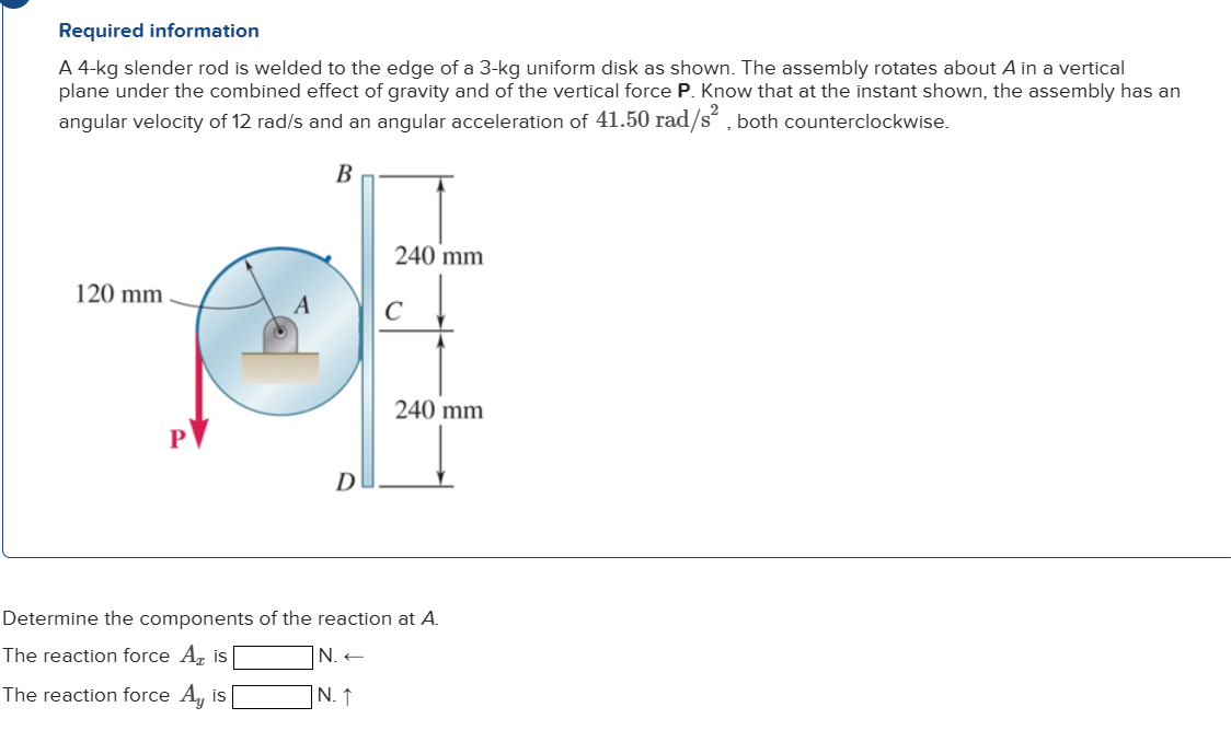 Solved Required informationA 4-kg ﻿slender rod is ﻿welded to | Chegg.com