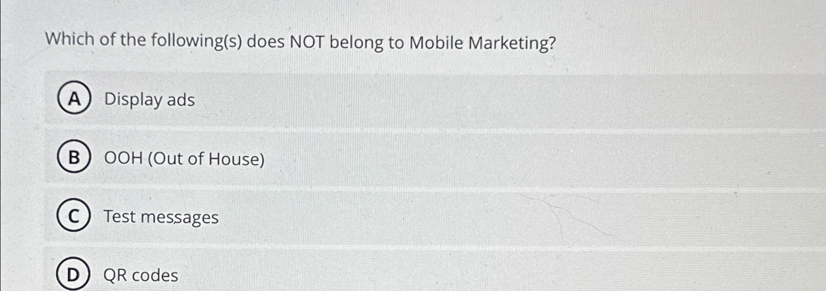 Solved Which of the following(s) ﻿does NOT belong to Mobile | Chegg.com
