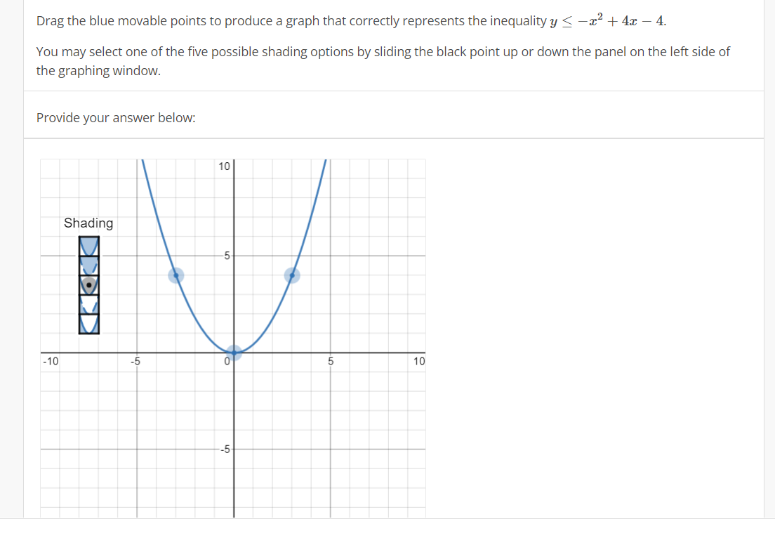 Solved Drag the blue movable points to produce a graph that | Chegg.com