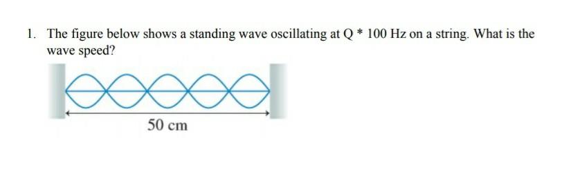 Solved 1. The figure below shows a standing wave oscillating | Chegg.com