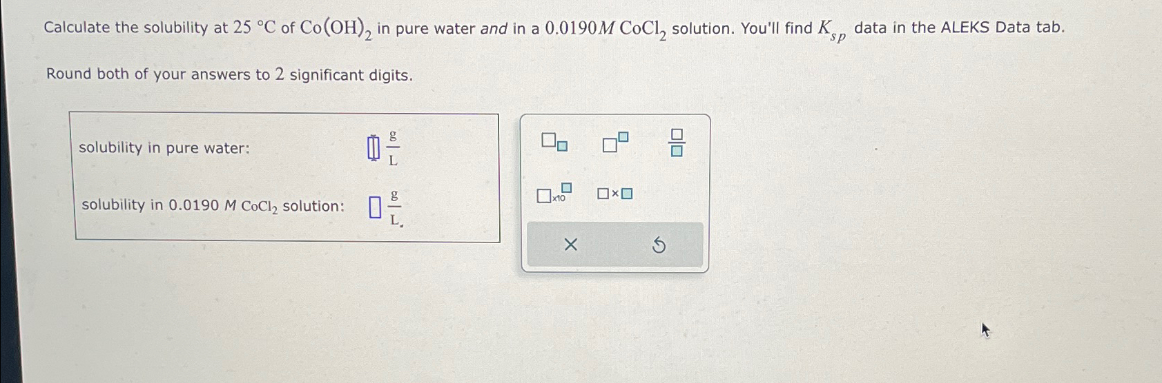 Solved Calculate the solubility at 25 ﻿C. | Chegg.com