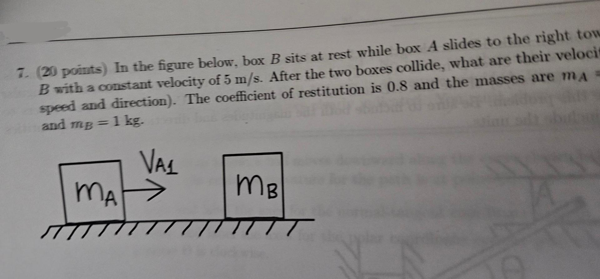 Solved 7. (20 points) In the figure below, box B sits at | Chegg.com