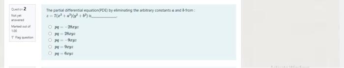 Solved The partial differential equation(PDC) by eliminating | Chegg.com