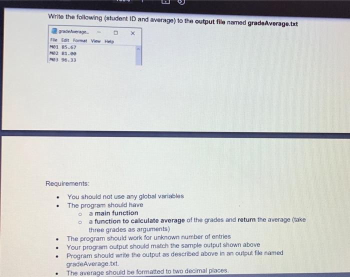 Solved Required Files: ola7.py, myout.log, gradeAverage.txt | Chegg.com