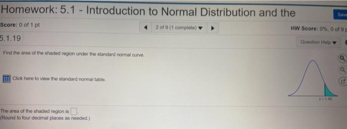 Solved Homework: 5.1 - Introduction to Normal Distribution | Chegg.com