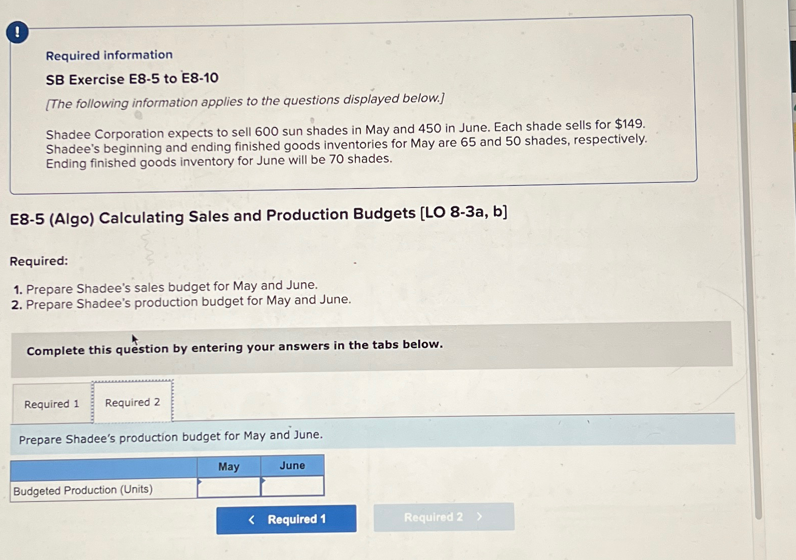 Solved !Required informationSB Exercise E8-5 ﻿to E8-10[The | Chegg.com