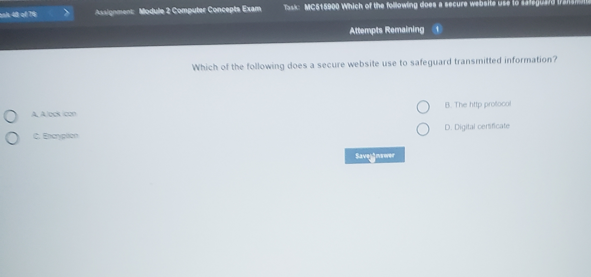 Solved Assignment Module 2 ﻿Cemputer Concepts ExamAttempts | Chegg.com
