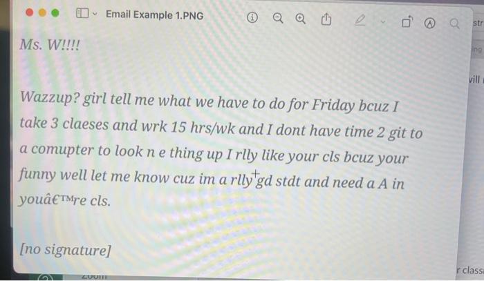 Solved write on each email if it: good or bad example of a | Chegg.com