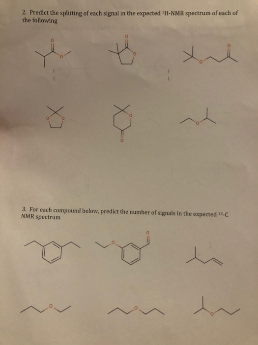 Solved 2. Predict the splitting of each signal in the | Chegg.com