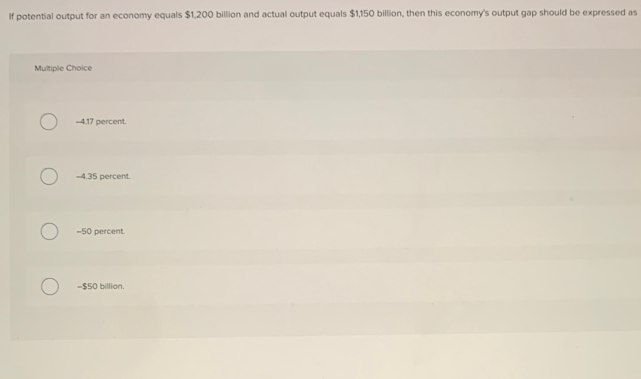 Solved If potential output for an economy equals $1,200 | Chegg.com