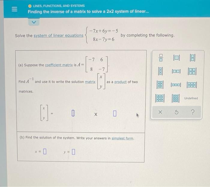 Solved = III LINES, FUNCTIONS, AND SYSTEMS Finding the | Chegg.com Solved = III LINES, FUNCTIONS, AND SYSTEMS Finding the | Chegg.com