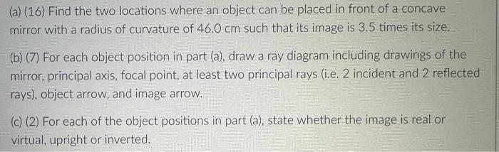 Solved (a) (16) Find the two locations where an object can | Chegg.com