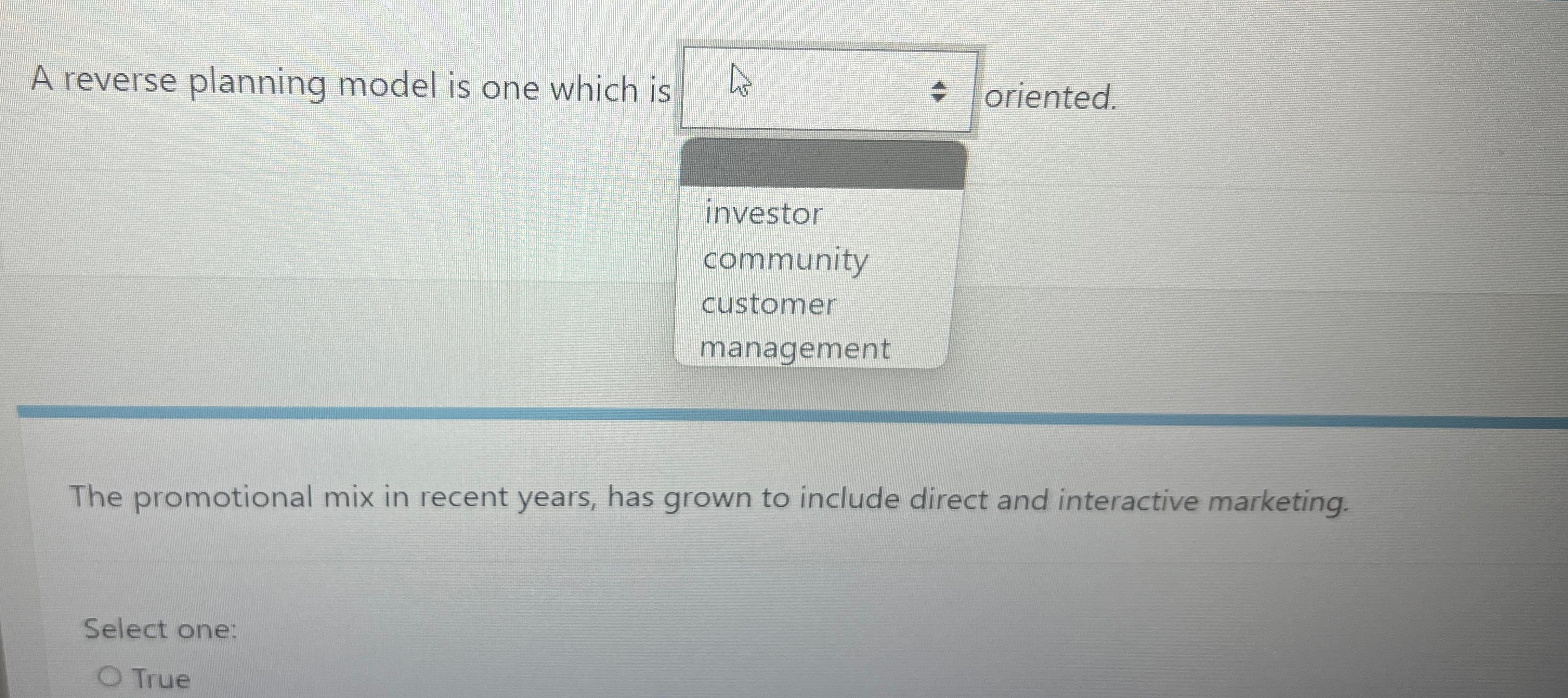 Solved A reverse planning model is one which is | Chegg.com