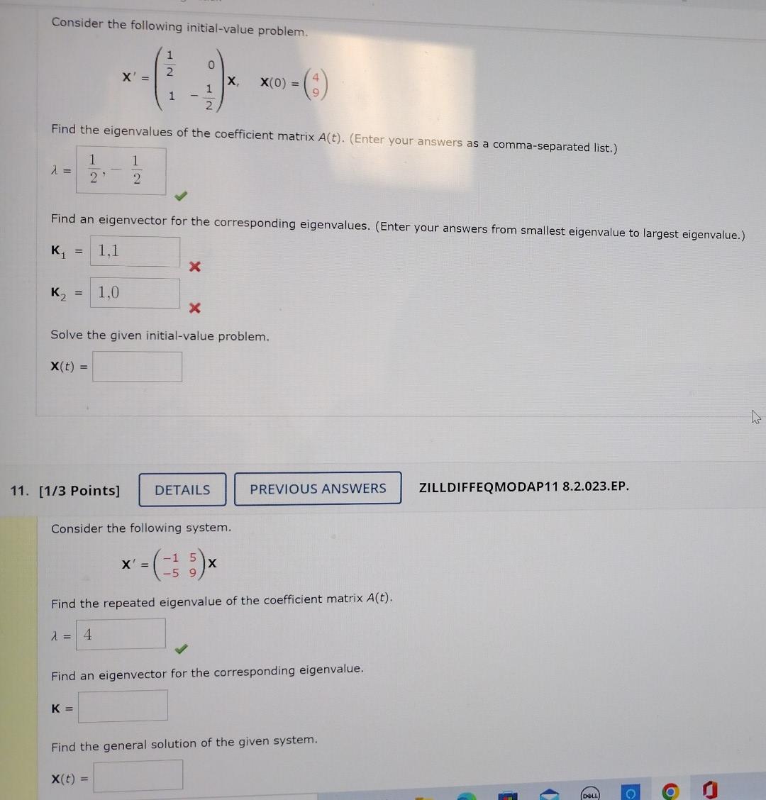 Solved Consider The Following Initial Value Problem 1 0 2 