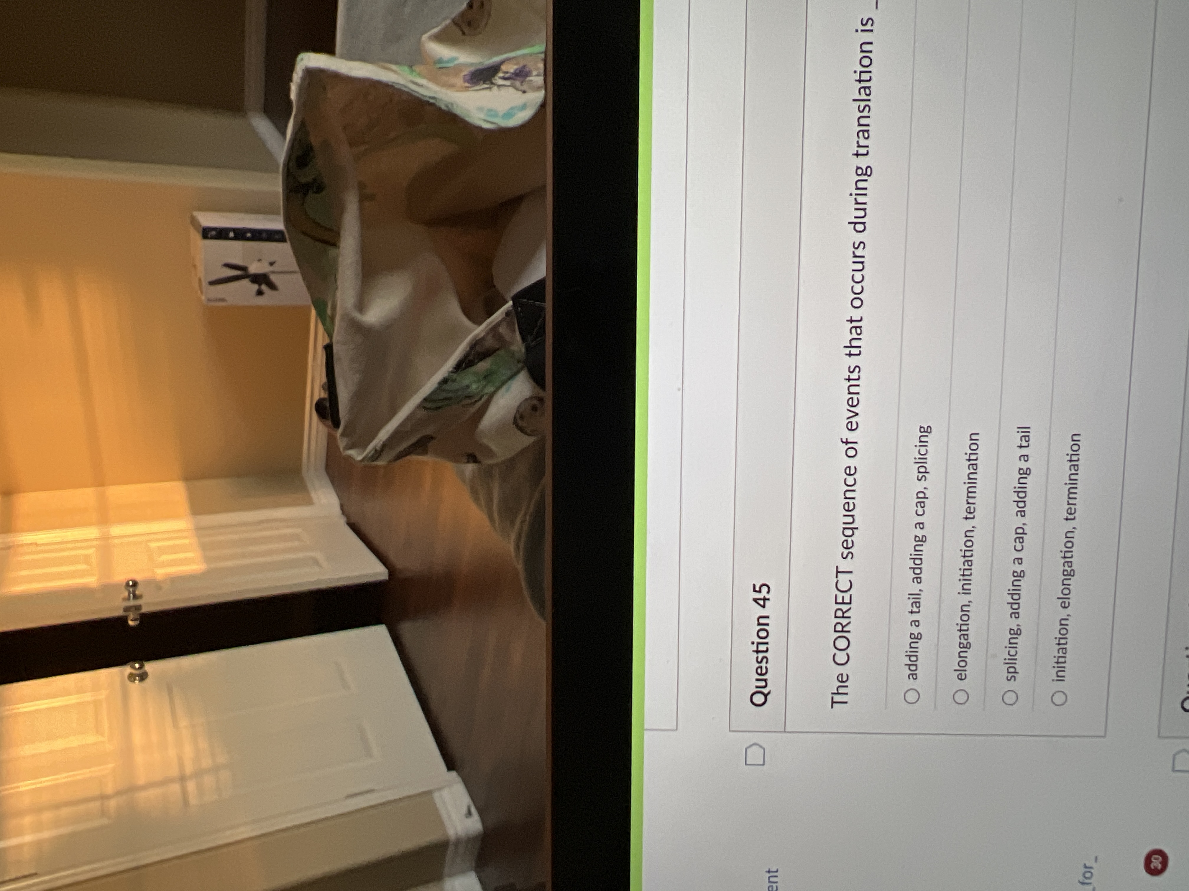 Solved Question 45The CORRECT sequence of events that occurs | Chegg.com