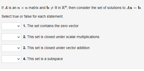 Solved If A ﻿is an n×n ﻿matrix and b≠0 ﻿in Rn, ﻿then | Chegg.com