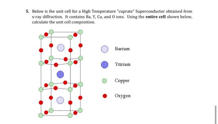 Solved 5. Below is the unit cell for a High Temperature | Chegg.com