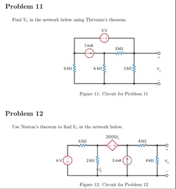 Solved Problem 11Find V0 ﻿in the metwork below using | Chegg.com
