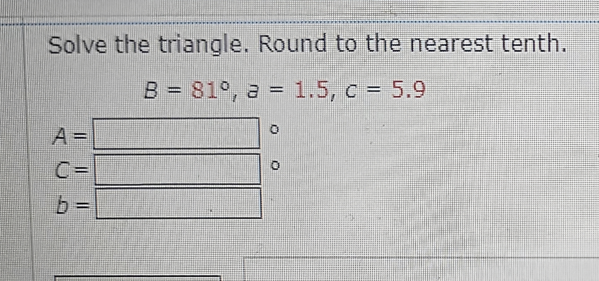 Solved Solve the triangle. Round to the nearest | Chegg.com