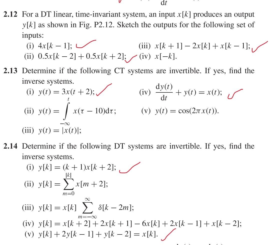 Solved dt 2.12 For a DT linear, time-invariant system, an | Chegg.com