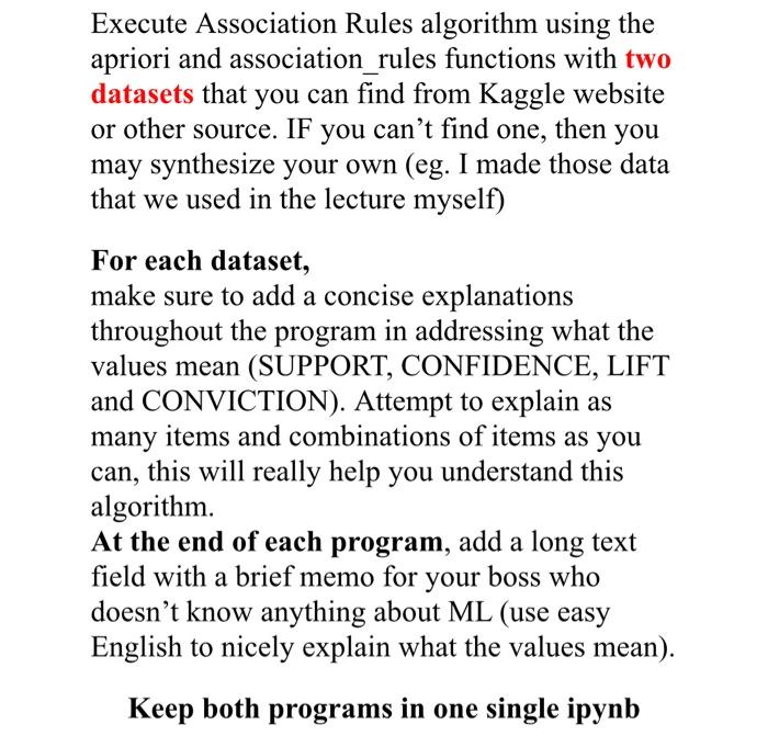 Solved Execute Association Rules Algorithm Using The Apriori