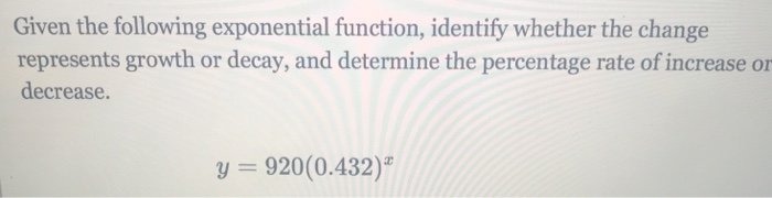 Solved Given The Following Exponential Function Identify 1799