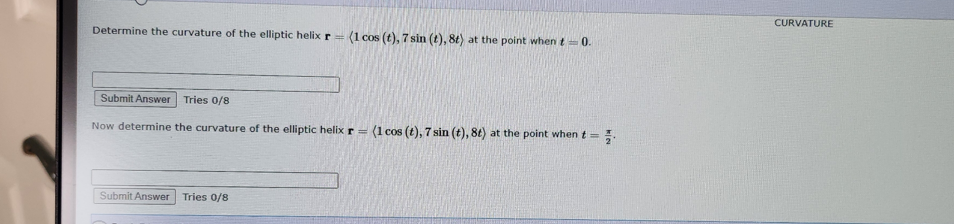 Solved Determine the curvature of the elliptic helix | Chegg.com