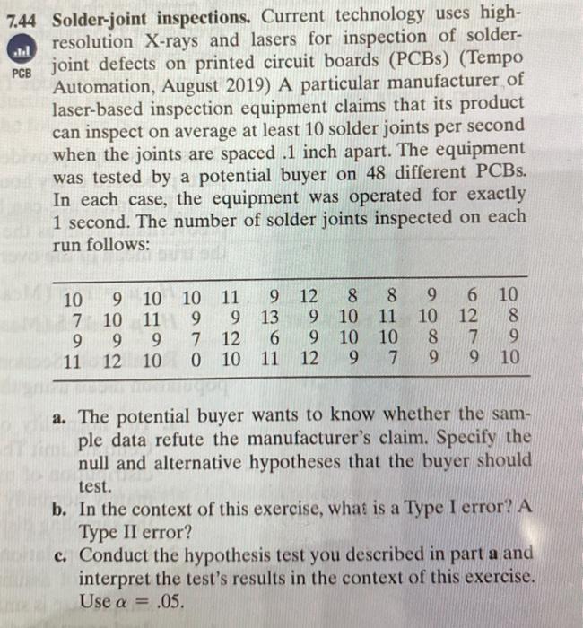 Solved 44 Solder-joint inspections. Current technology uses | Chegg.com
