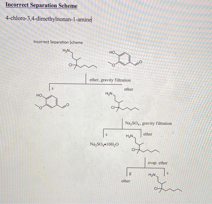 Solved On a page titled Correct Separation Scheme print/draw | Chegg.com