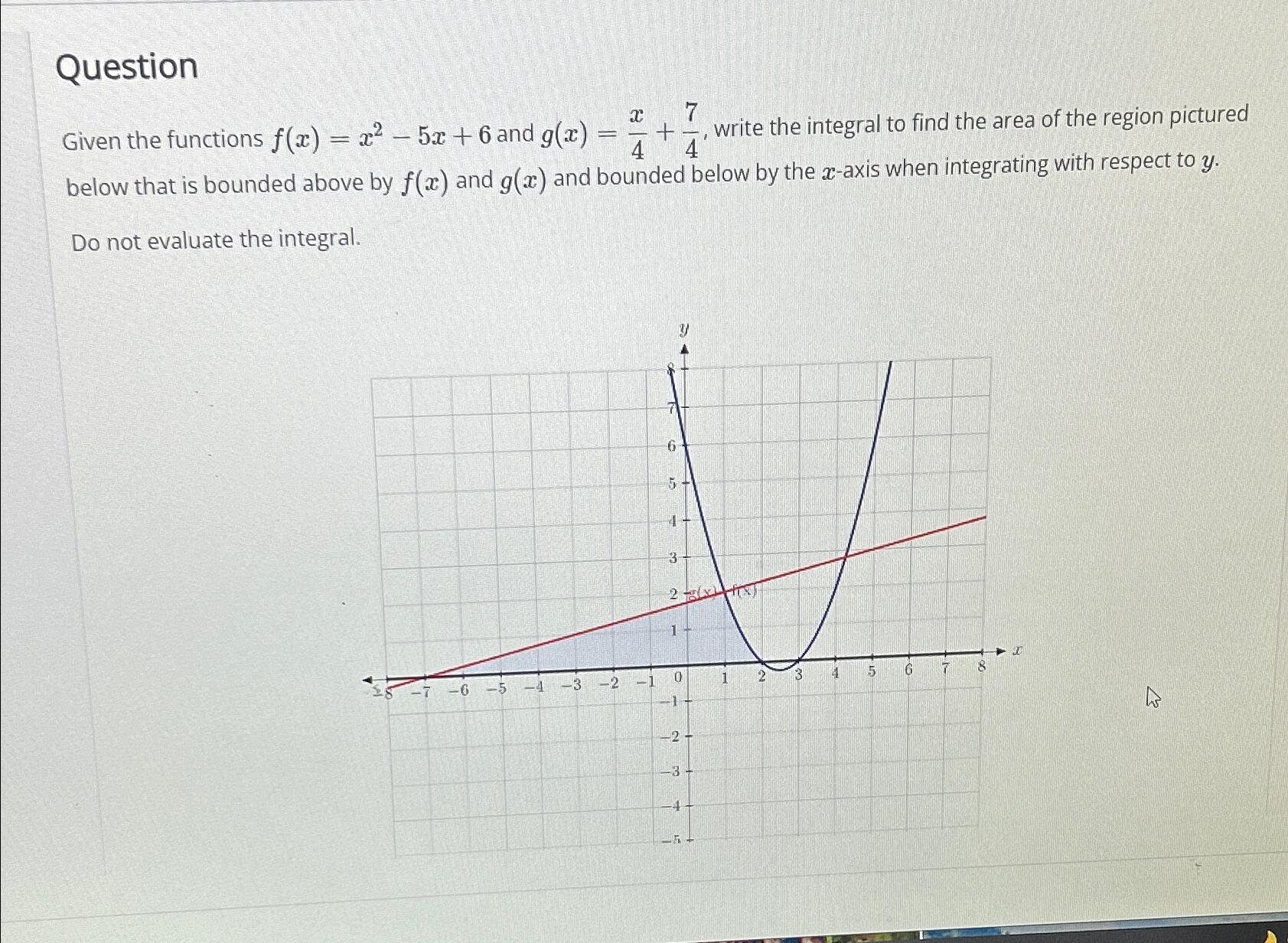 Solved QuestionGiven the functions f(x)=x2-5x+6 ﻿and | Chegg.com