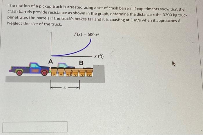 Solved The motion of a pickup truck is arrested using a set | Chegg.com