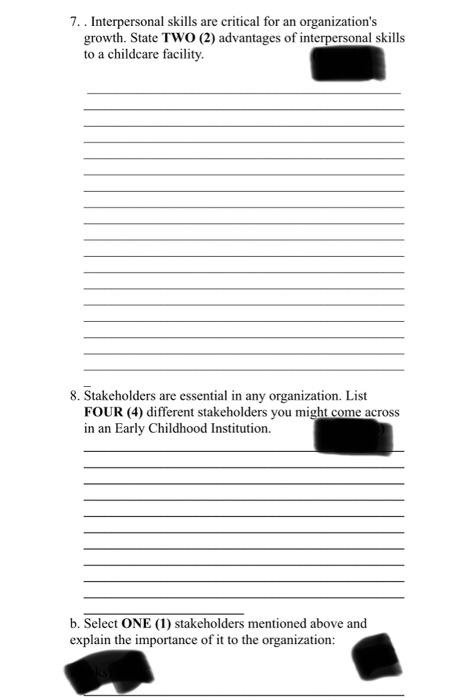 Solved 7. . Interpersonal skills are critical for an | Chegg.com