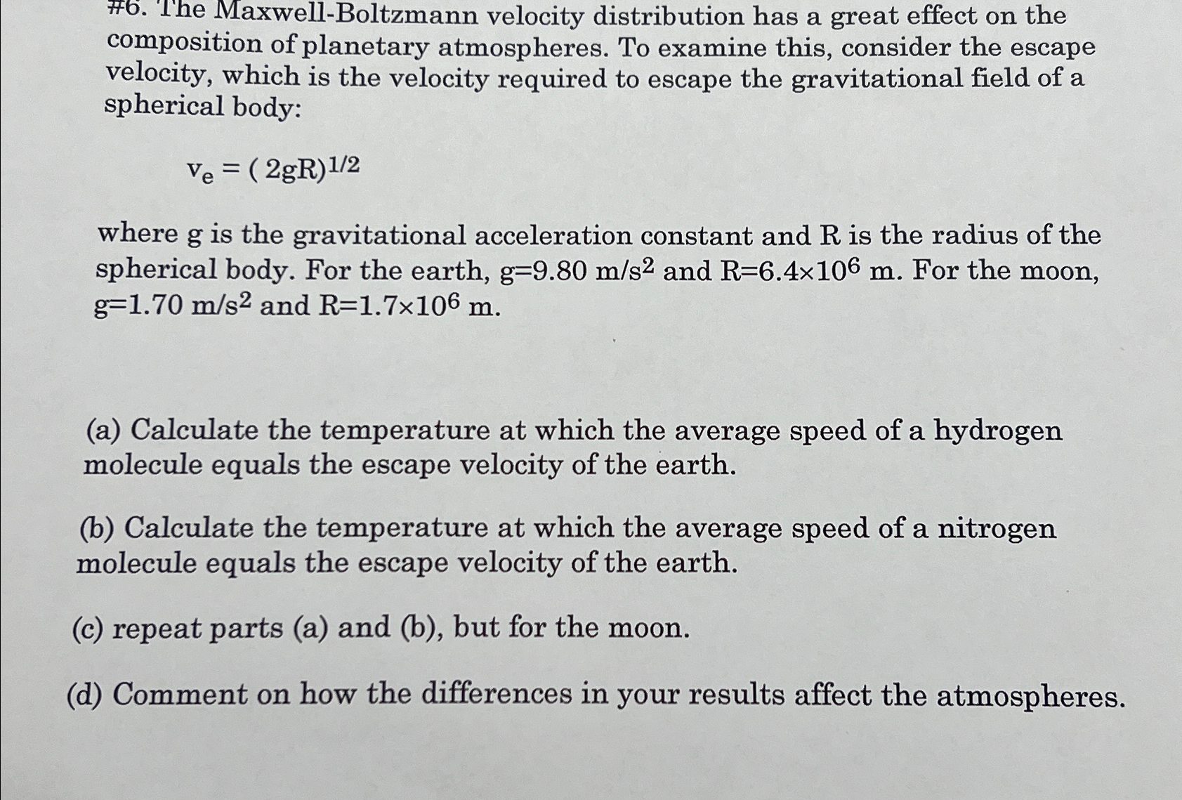 Solved #6. ﻿The Maxwell-Boltzmann velocity distribution has | Chegg.com