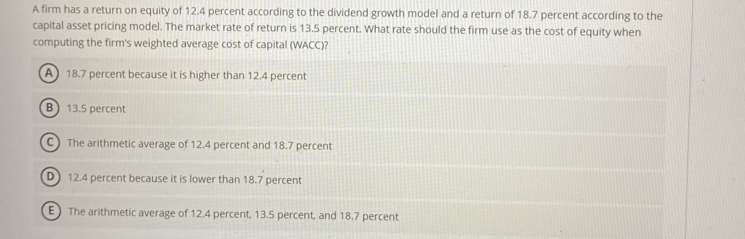 Solved A firm has a return on equity of 12.4 ﻿percent | Chegg.com