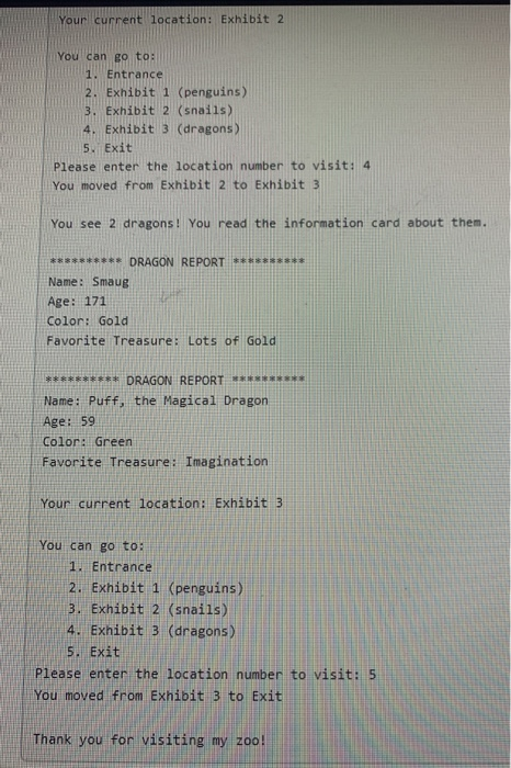 Solved Welcome to My Virtual Zoo! you get to create a | Chegg.com