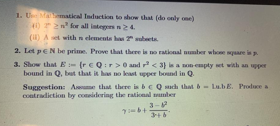 Solved Use Mathematical Induction to show that (do only | Chegg.com