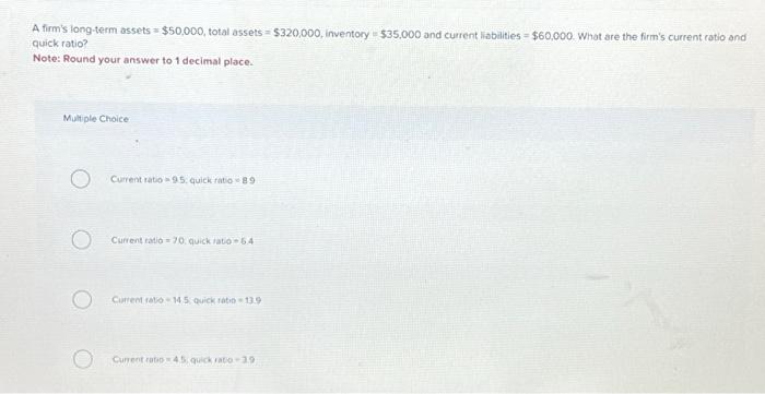 Solved A firm's long-term assets =$50,000, total assets | Chegg.com