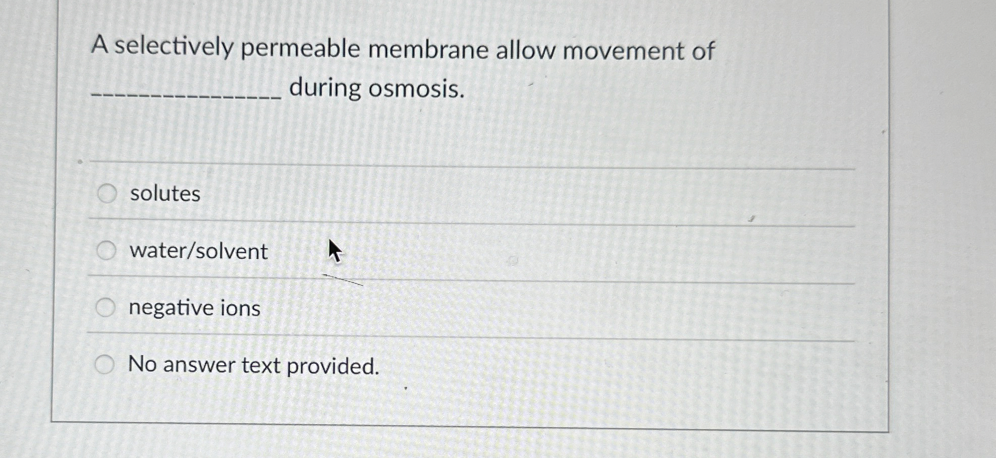 Solved A selectively permeable membrane allow movement | Chegg.com