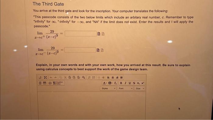 Solved The Third Gate You arrive at the third gate and look | Chegg.com