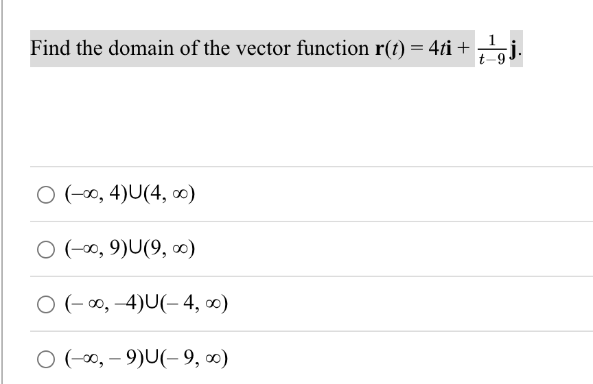 Solved Find The Domain Of The Vector Function