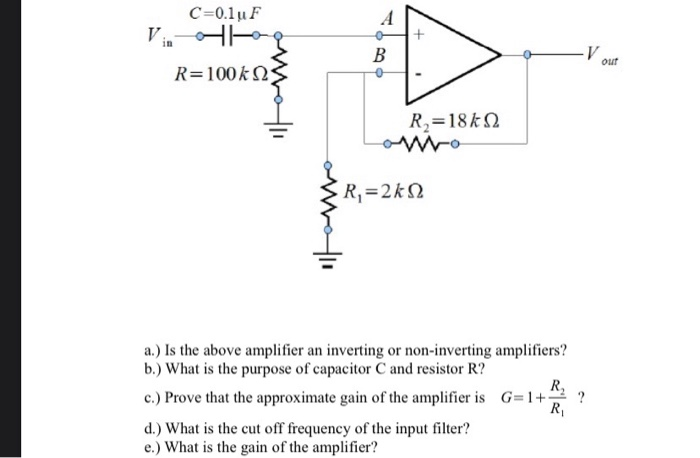 Solved a.) Draw a diagram of a simple inverting amplifier. | Chegg.com