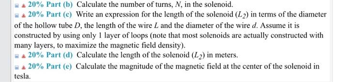 Solved (7%) Problem 2: A solenoid is created by wrapping a | Chegg.com