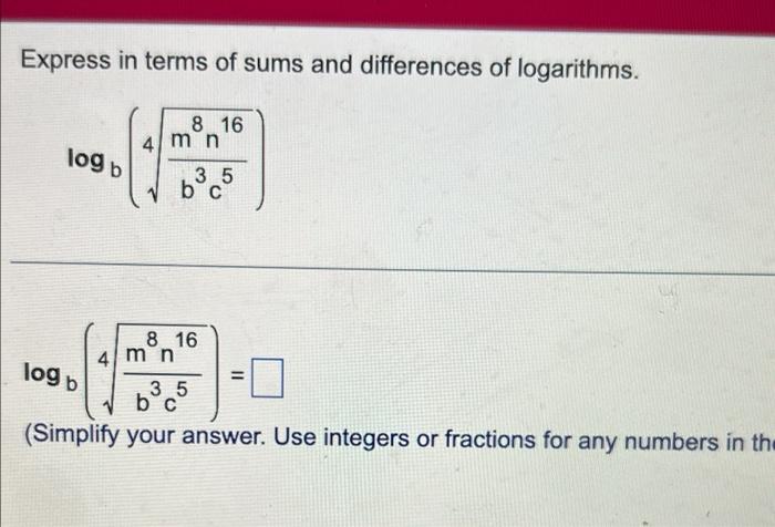 Solved Express in terms of sums and differences of | Chegg.com