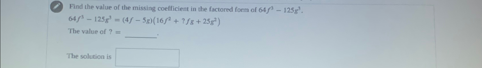 Solved Find the value of the missing coefficient in the | Chegg.com