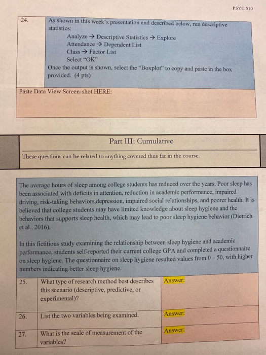 Part II: SPSS Application These questions require the | Chegg.com