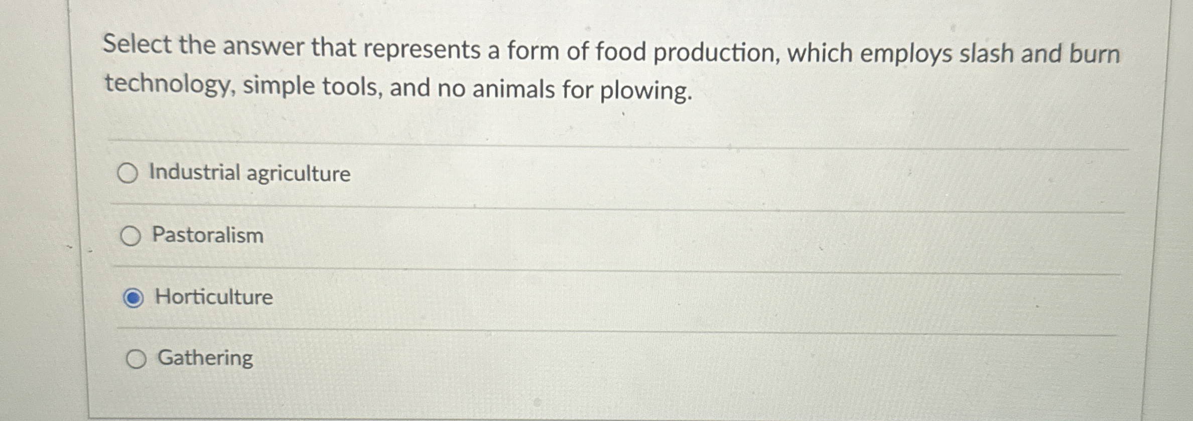 Solved Select the answer that represents a form of food | Chegg.com